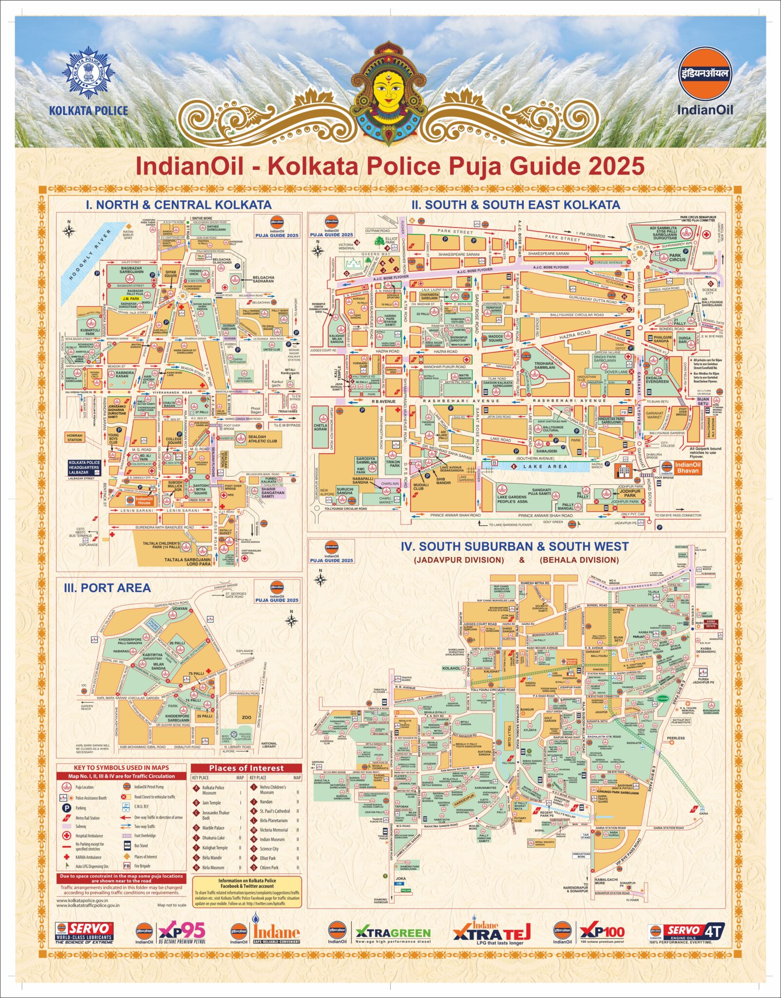 Kolkata Durga Puja Road Map 2025 English Version | Kolkata Durgotsav